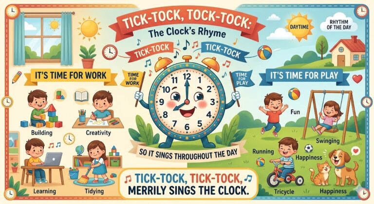 Tick Tock Clock Rhyme for Kids